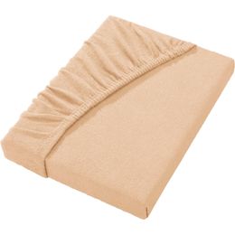 w&auml;schepur unisex Spannbetttuch beige, Gr&ouml;&szlig;e 2 St. 90x190 - 100x200 cm