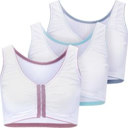 wäschepur Damen Bustier mit Vorderverschluss 3x weiß Größe 36/38