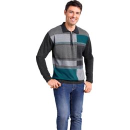 Herren Langarm-Pullover anthrazit-petrol, Gr&ouml;&szlig;e 54