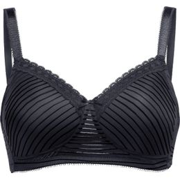w&auml;schepur Damen Schalen-BH ohne B&uuml;gel mit Webstreifen schwarz Gr&ouml;&szlig;e 90A