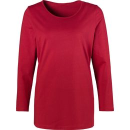Damen Langarmshirt mit hohen Seitenschlitzen bordeaux, Gr&ouml;&szlig;e 44
