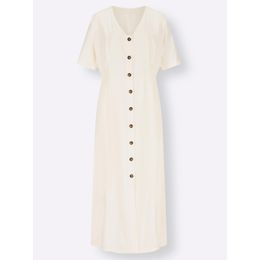 WITT Damen Sommerkleid Kn&ouml;pfe in Horn-Optik, champagner, Gr&ouml;&szlig;e 20