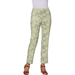 Damen Druckhose mit Paisley-Muster lindgr&uuml;n-zitrone-bedruckt, Gr&ouml;&szlig;e 40