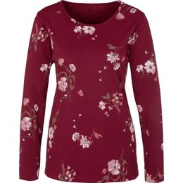 Damen Print-Shirt in dunkelrot-bedruckt ,Größe 56, WITT Weiden, 100% Baumwolle