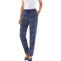 Damen Schlupfhose mit Rundum-Dehnbund marine-gestreift, Gr&ouml;&szlig;e 38