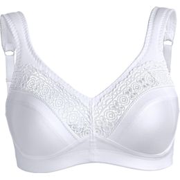 Swegmark Damen Entlastungs-BH ohne Bügel mit seitlicher, wattierter Spitze weiß Größe 85C