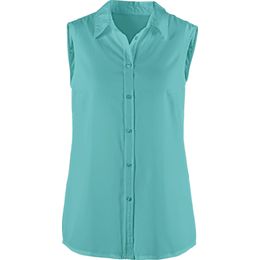 Damen &Auml;rmellose Bluse mit Hemdkragen mint, Gr&ouml;&szlig;e 50