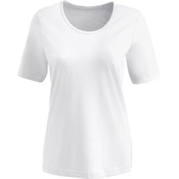 CR&Eacute;ATION L Damen Kurzarmshirt in taillierter Form wei&szlig; Gr&ouml;&szlig;e 46