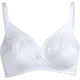 Triumph Damen BH ohne B&uuml;gel mit Spitze an den Obercups wei&szlig;, Gr&ouml;&szlig;e 100C