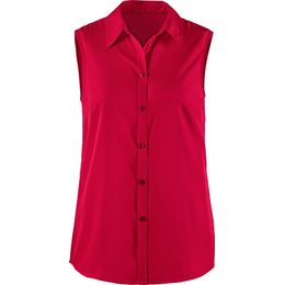 CRÉATION L Damen Ärmellose Bluse mit Hemdkragen rot Größe 50