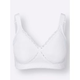 WITT Damen Minimizer-BH ohne B&uuml;gel mit Spitzen-Verzierung, wei&szlig;, Gr&ouml;&szlig;e 100B