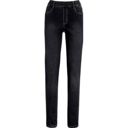 CR&Eacute;ATION L Damen High-waist-Jeans mit hohem Rundum-Dehnbund black-denim Gr&ouml;&szlig;e 28