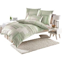 Biberna unisex Bettw&auml;sche lindgr&uuml;n, Gr&ouml;&szlig;e 80x80/135x200 cm