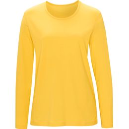 Damen Schlafanzugshirt in Single-Jersey-Qualit&auml;t gelb, Gr&ouml;&szlig;e 52/54