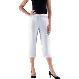 CR&Eacute;ATION L Damen Caprihose mit glitzernder Schmetterlings-Applikation wei&szlig; Gr&ouml;&szlig;e 50