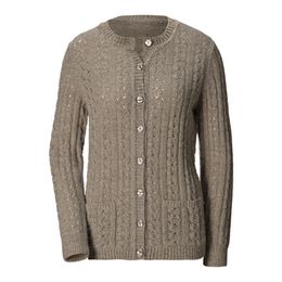 WITT Damen Strickjacke mit Ton-in-Ton-Kn&ouml;pfen, beige-meliert, Gr&ouml;&szlig;e 40