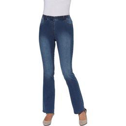 Damen Bootcut-Jeans in Schlupfform blue-stone-washed, Gr&ouml;&szlig;e 25