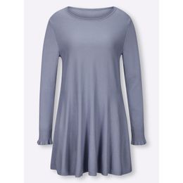 Heine Witt Damen Longpullover in leicht ausgestellter Form, taubenblau, Gr&ouml;&szlig;e 48
