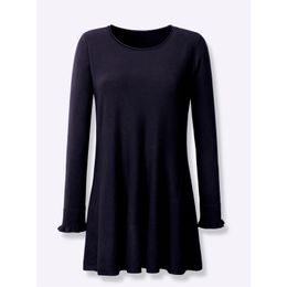Heine Witt Damen Longpullover in leicht ausgestellter Form, marine, Gr&ouml;&szlig;e 48
