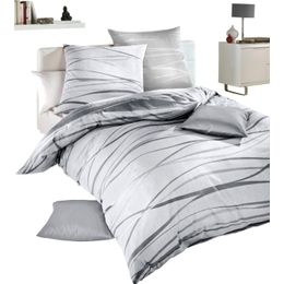 Kaeppel unisex Bettw&auml;sche wei&szlig;-grau Gr&ouml;&szlig;e 80x80/135x200 cm