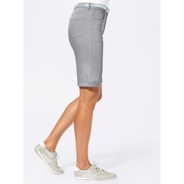 WITT Damen Jeansbermudas mit Gratis-G&uuml;rtel, grey denim, Gr&ouml;&szlig;e 40