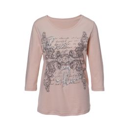 WITT Damen 3/4-Arm-Shirt mit Rundhals-Ausschnitt, ros&eacute;, Gr&ouml;&szlig;e 46