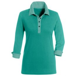 WITT Damen Poloshirt mit Kontrast-Akzenten, smaragdgr&uuml;n, Gr&ouml;&szlig;e 36