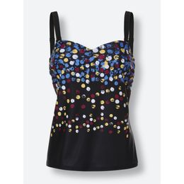 feel good Damen Tankini-Oberteil mit abnehmbaren Tr&auml;gern, schwarz-getupft, Gr&ouml;&szlig;e 40B