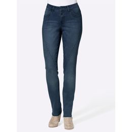 WITT Damen Jeans mit Ziern&auml;hten vorne, blue-stone-washed, Gr&ouml;&szlig;e 20