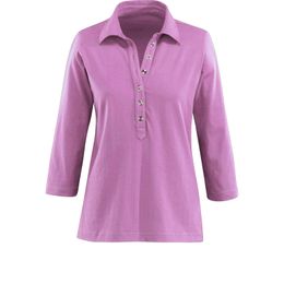 Heine Damen Polo-Shirt, Rosa, Gr. 48, 3/4 Arm Shirts, Material: Baumwolle