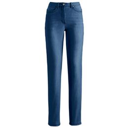 WITT Damen 5-Pocket-Jeans mit Hell-Dunkel-Effekt, blue-stone-washed, Gr&ouml;&szlig;e 42