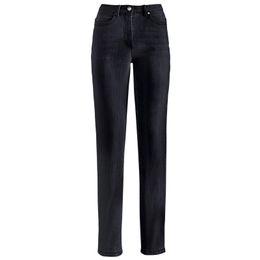 WITT Damen 5-Pocket-Jeans mit Hell-Dunkel-Effekt, black-denim, Gr&ouml;&szlig;e 52
