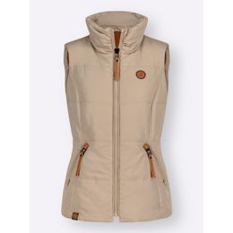 WITT Damen Steppweste in Microfaser-Qualit&auml;t, beige, Gr&ouml;&szlig;e 44