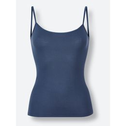 Nina von C. Damen Tr&auml;gertop aus Feinripp, mittelblau, Gr&ouml;&szlig;e 48