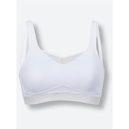 w&auml;schepur w&auml;schepur Damen Sport-BH ohne B&uuml;gel mit Mesh-Einsatz, wei&szlig;, Gr&ouml;&szlig;e 90B