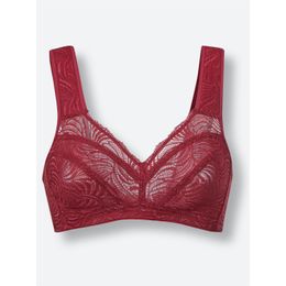 w&auml;schepur w&auml;schepur Damen BH ohne B&uuml;gel aus elastischer Spitze, kirsche, Gr&ouml;&szlig;e 80B