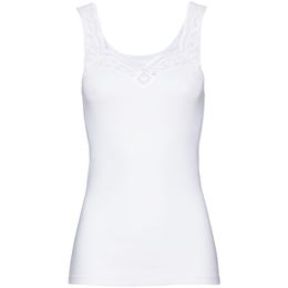 Conta Damen Achselhemd mit Batist-Spitze, wei&szlig;, Gr&ouml;&szlig;e 44