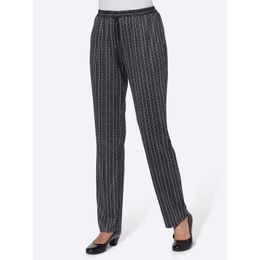 WITT Damen Jerseyhose mit Bindeband, schwarz-gestreift, Gr&ouml;&szlig;e 44