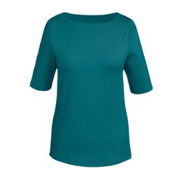 WITT Damen T-Shirt mit U-Boot-Ausschnitt, petrol, Gr&ouml;&szlig;e 42
