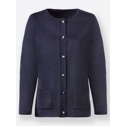 WITT Damen Strickjacke mit Schmuckkn&ouml;pfen, nachtblau, Gr&ouml;&szlig;e 44