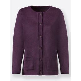 WITT Damen Strickjacke mit Schmuckkn&ouml;pfen, traube, Gr&ouml;&szlig;e 40
