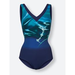 feel good Damen Badeanzug mit Farbverlauf, royalblau-bedruckt, Gr&ouml;&szlig;e 48B