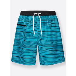 feel good Herren Badeshorts, t&uuml;rkis-gestreift, Gr&ouml;&szlig;e 9