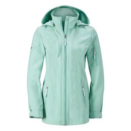 WITT Damen Softshelljacke mit Fleece-Futter, mint, Gr&ouml;&szlig;e 36