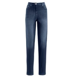 WITT Damen Stretch-Jeans in Used-Optik, dark blue, Gr&ouml;&szlig;e 28