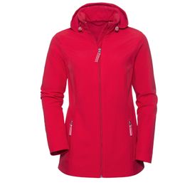 WITT Damen Softshelljacke winddicht, atmungsaktiv, rot, Gr&ouml;&szlig;e 54