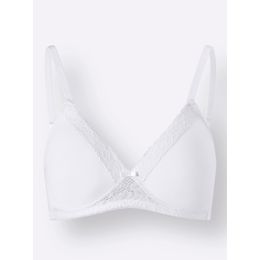 w&auml;schepur w&auml;schepur Damen T-Shirt-BH ohne B&uuml;gel mit floraler Spitze, wei&szlig;, Gr&ouml;&szlig;e 100B