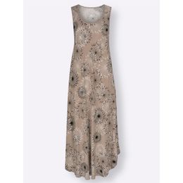 WITT Damen Druckkleid mit Bl&uuml;ten-Muster, figurumspielend, sesam-graphit-bedruckt, Gr&ouml;&szlig;e 18