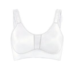 Viania Damen Sport-BH ohne B&uuml;gel mit Frotteefutter, wei&szlig;, Gr&ouml;&szlig;e 90D