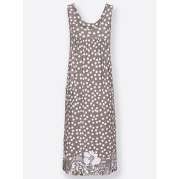 WITT Damen Freizeitkleid mit Tupfen-Muster, taupe-gemustert, Gr&ouml;&szlig;e 38